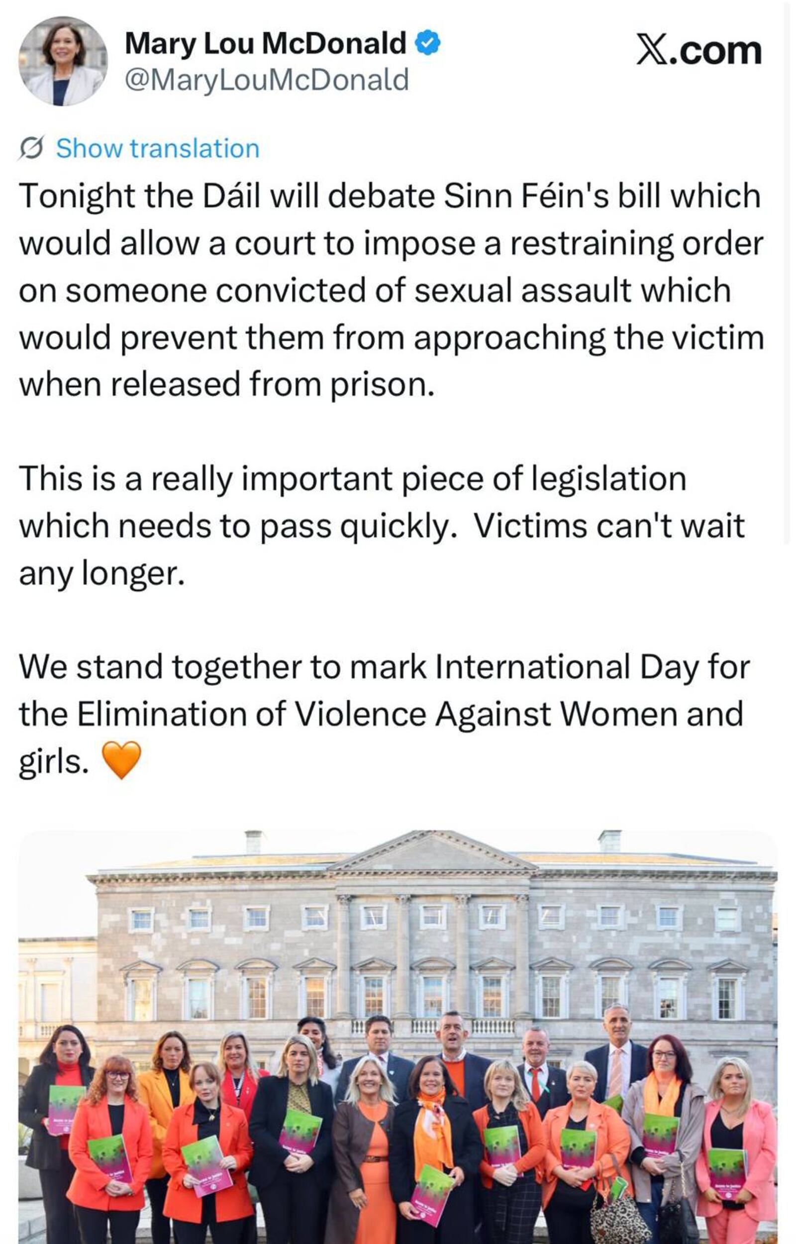 Verona Murphy says photo opportunity with Sinn Féin does not mean she ...