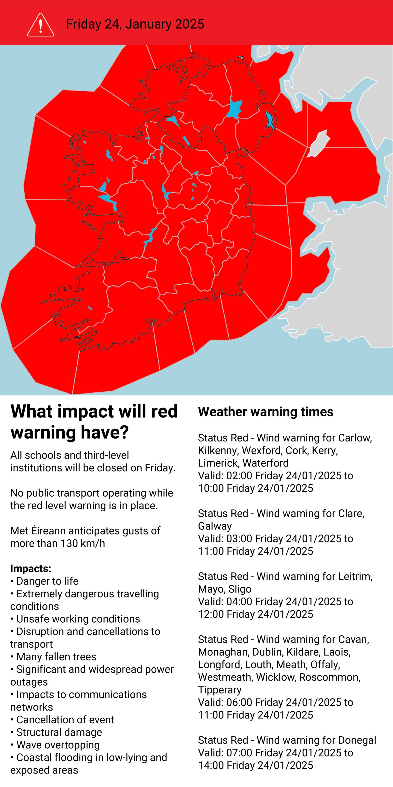 Storm Éowyn: How the day before the red alerts unfolded – The Irish Times
