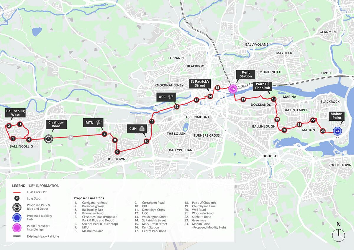 Luas Cork mapped: Preferred route for €2bn project unveiled – The Irish ...