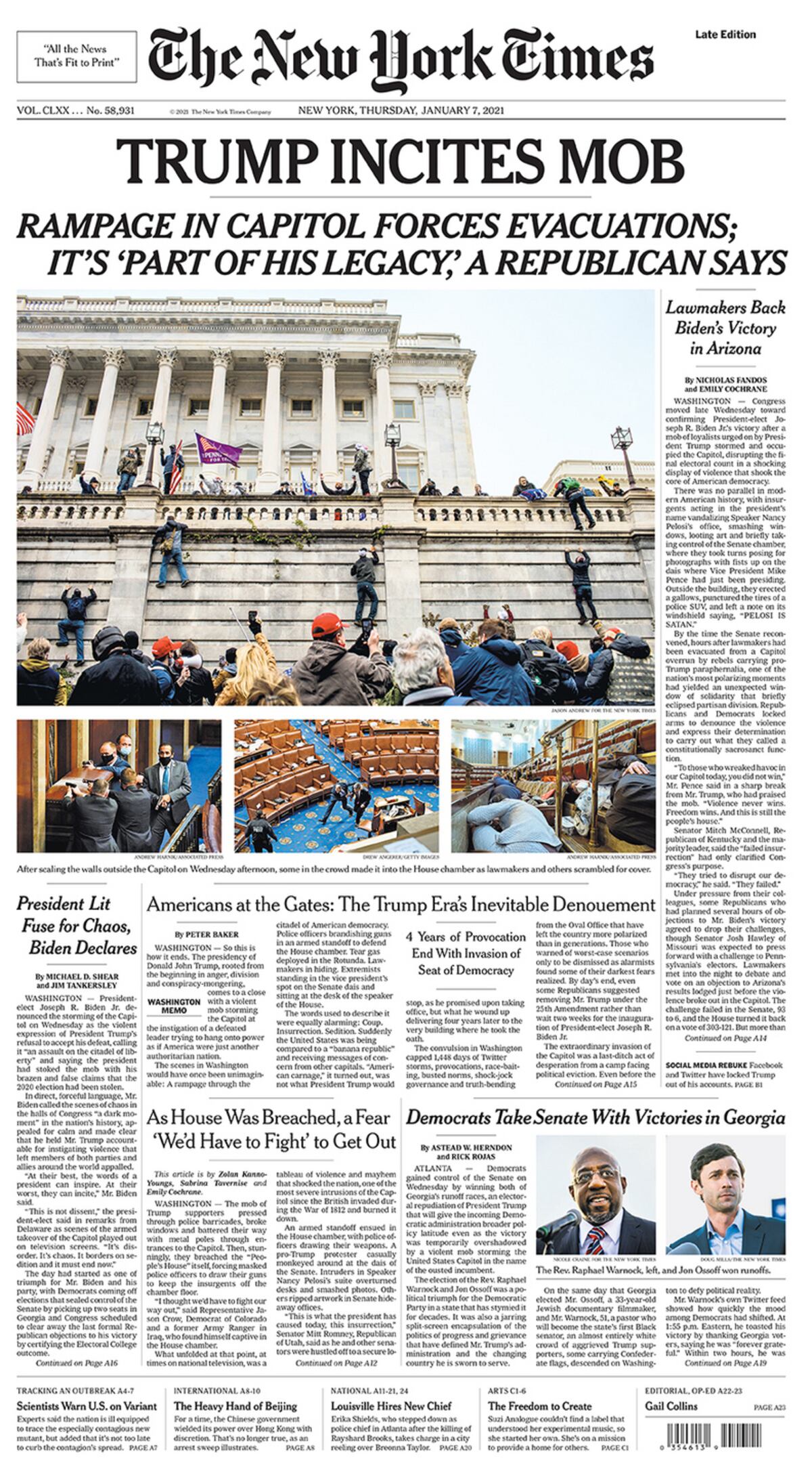 ‘Insurrection’: How the world’s media covered the storming of the US ...